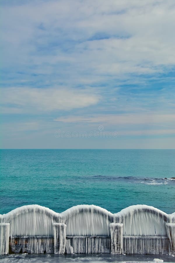 Icy Arch with Icicles stock image. Image of freeze, skyline - 79067321