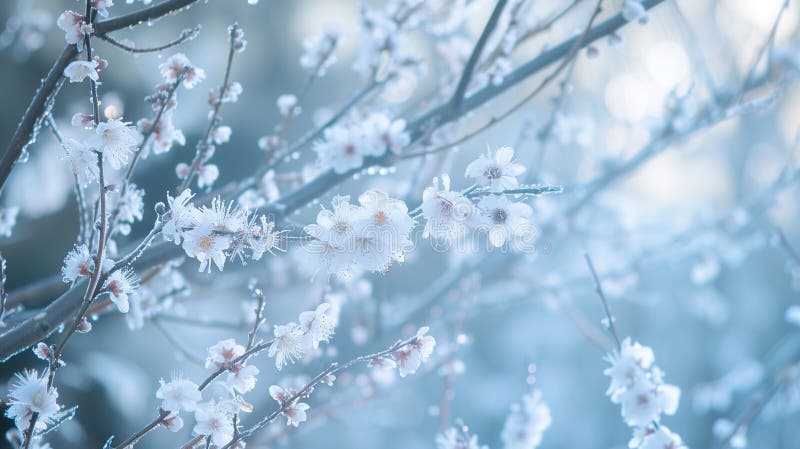 Icy Blossom Ascent: Beautiful Flower. Generative AI Stock Illustration - Illustration of ascent ...