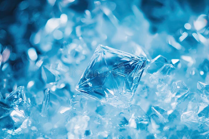 Icy Blue Background with Crystal Sparkles Stock Illustration ...