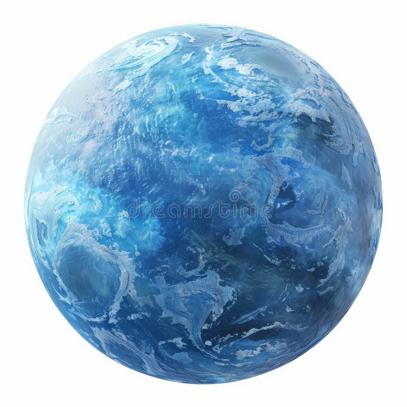 The Icy Blue Surface of Neptune, Showcasing Its Swirling Storms and ...