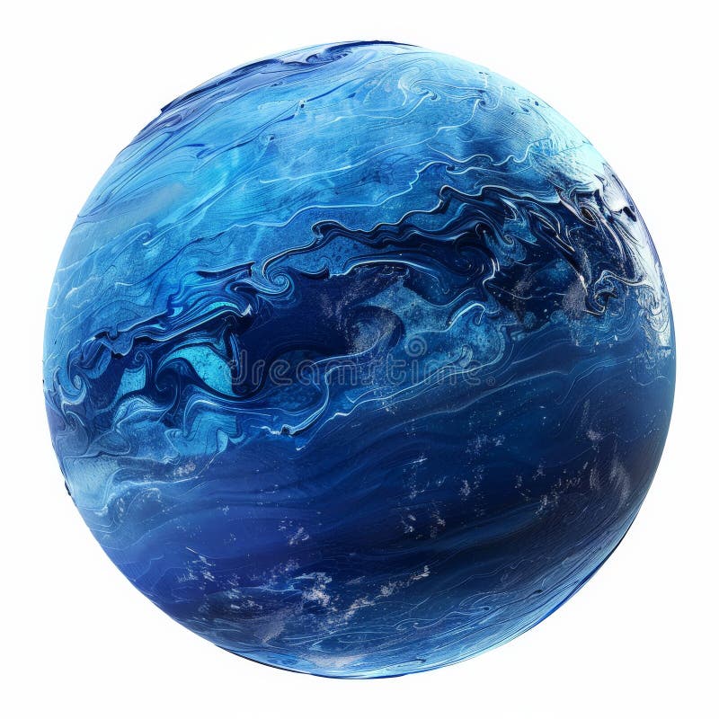 The Icy Blue Surface of Neptune, Showcasing Its Swirling Storms and ...