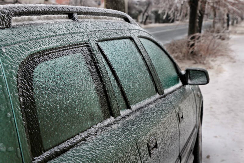 Ice and snow on car stock photo. Image of window, wintry - 2219372