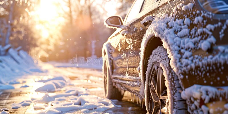 An icy car in the cold stock image. Image of blizzard - 332167297