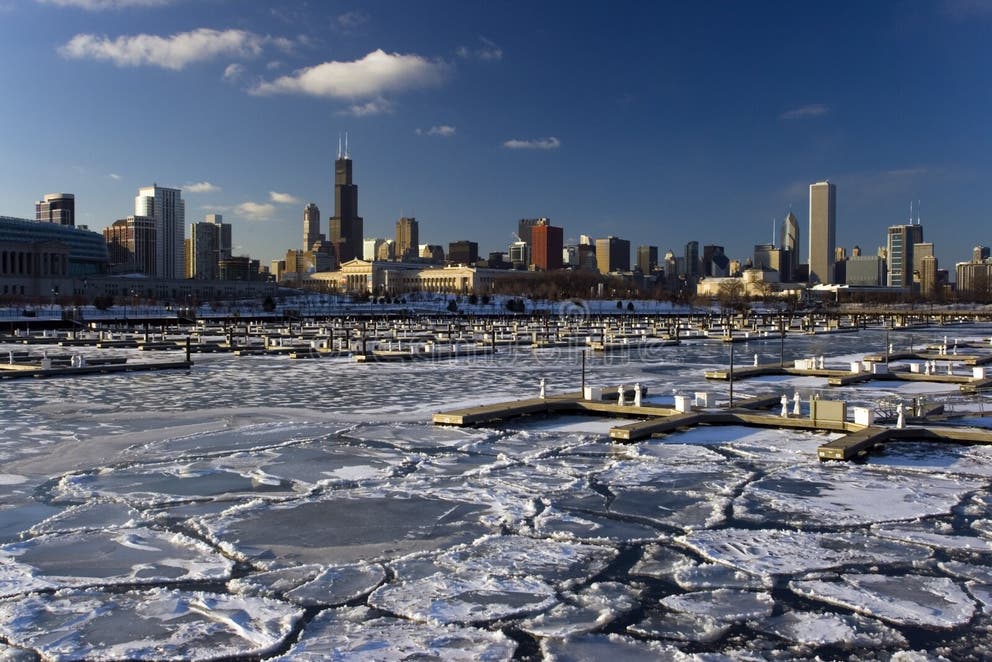 Icy CHicago stock photo. Image of michigan, mile, avenue - 3043644