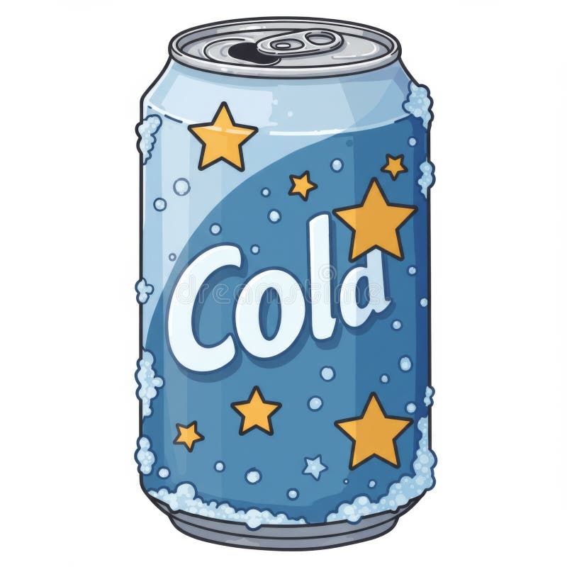 Icy Cold Soda Can with Stars Pixel Art Stock Illustration ...