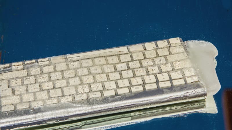Icy Computer Keyboard Melting, Time Lapse View Stock Video - Video of ...