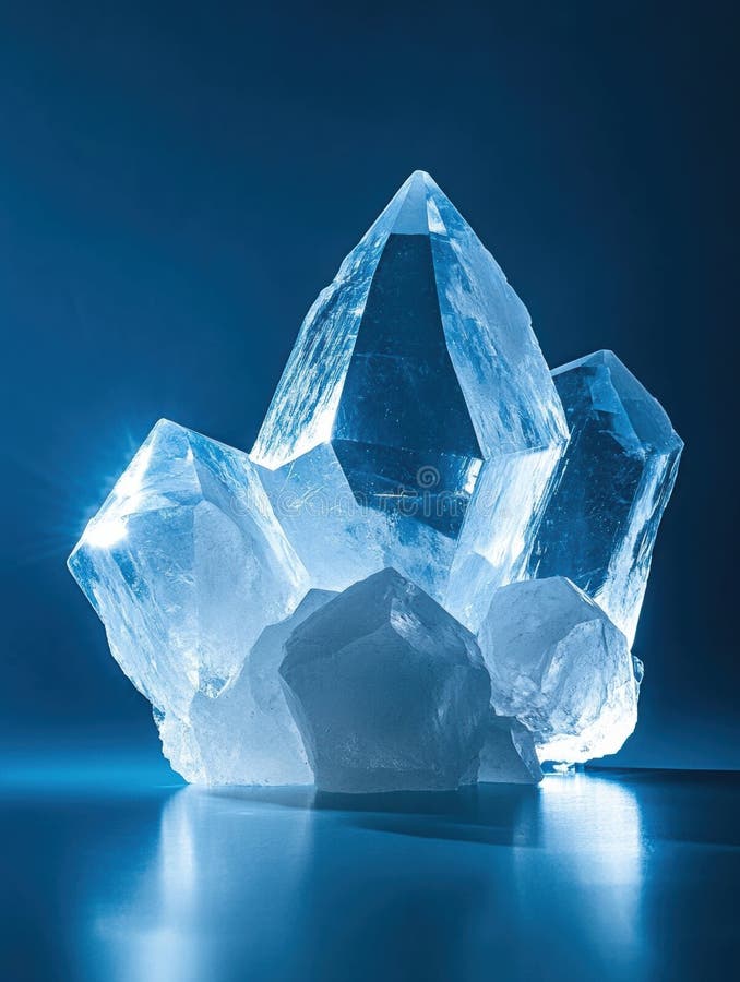 Icy Crystals with Geometric Shapes Shine and Reflect Light Beautifully ...