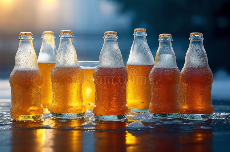 Icy Delights: AI-Generated Art Featuring Cold Beer Bottles in Ice Cubes ...