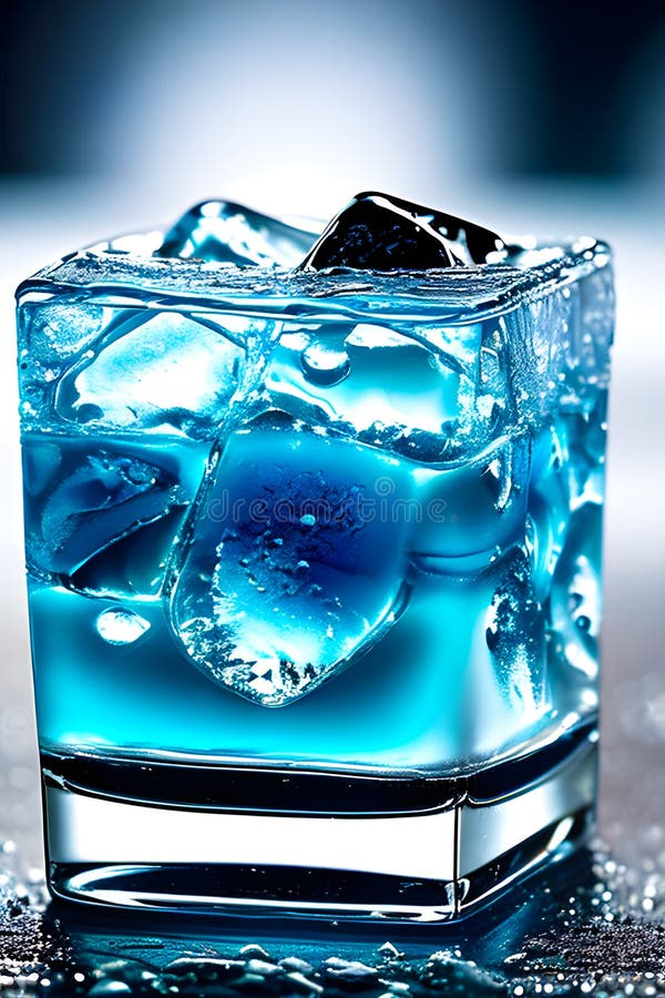 Icy Drink Spilling Ice Cubes Generated by Ai Stock Illustration ...
