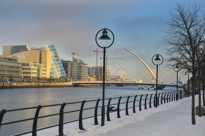 Icy Dublin footpath editorial stock image. Image of post - 29095929