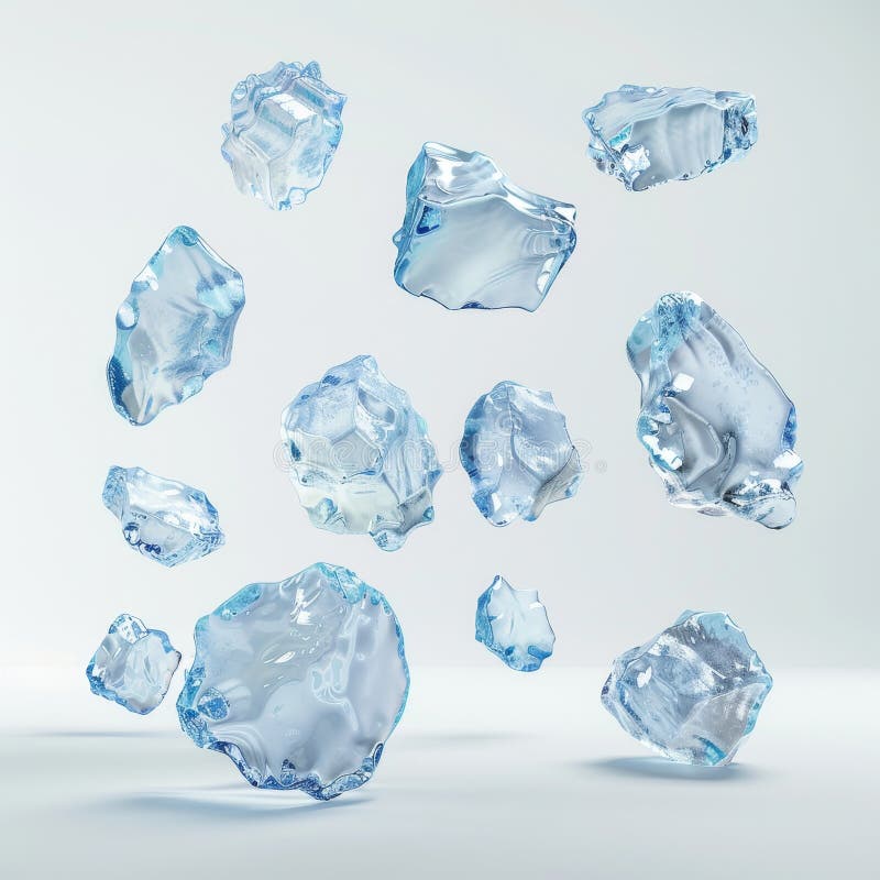 Icy Floating Ice Blocks on Light Background Stock Photo - Image of ...