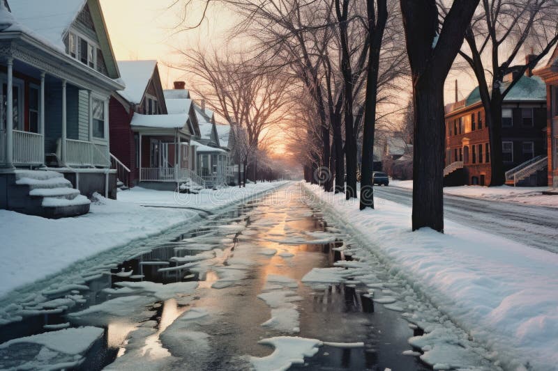 Icy Footprints Zigzagging Down a Snowy Sidewalk Stock Illustration ... Icy Footprints Zigzagging Down a Snowy Sidewalk Stock Illustration ...