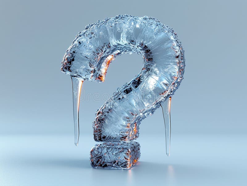 Icy Frozen Question Mark on a Light Background Stock Illustration ...