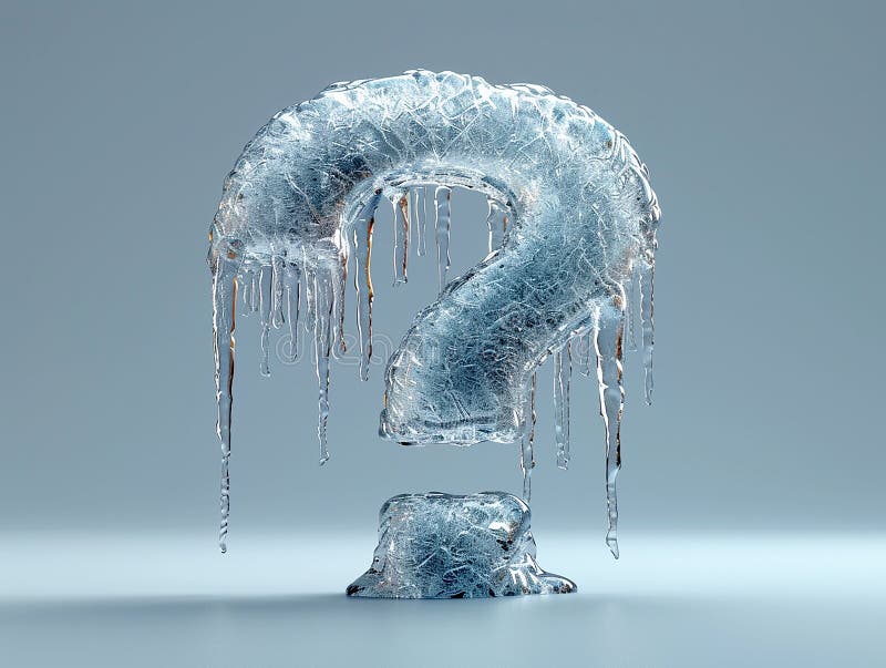 Icy Frozen Question Mark on a Light Background Stock Illustration ...