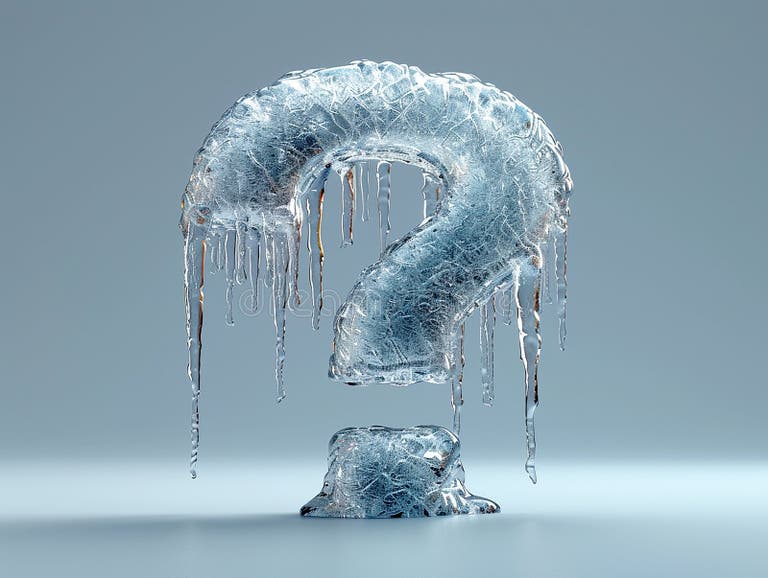 Icy Frozen Question Mark on a Light Background Stock Illustration ...