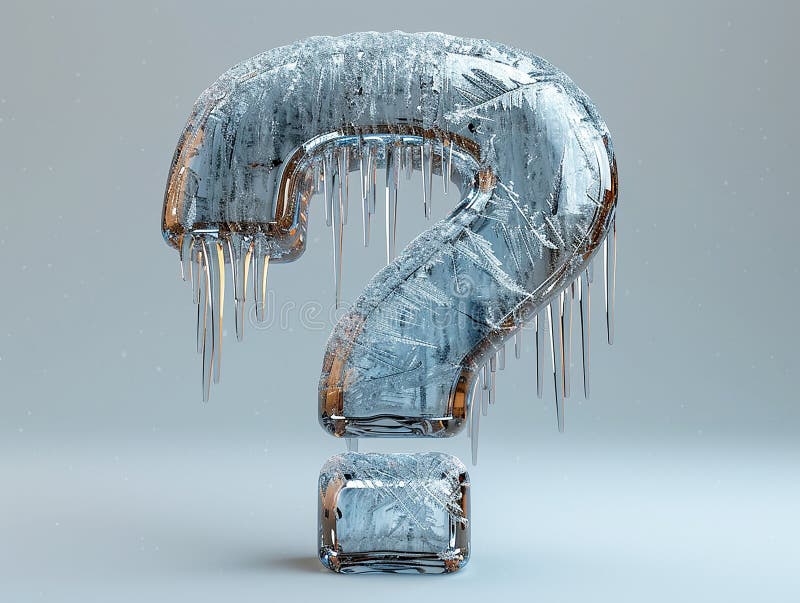 Icy Frozen Question Mark on a Light Background Stock Illustration ...