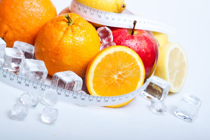 Icy Fruits stock photo. Image of measure, exercise, fruits - 12804030