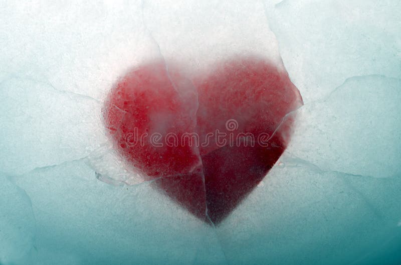 Icy heart stock photo. Image of reflection, indifference - 35830464