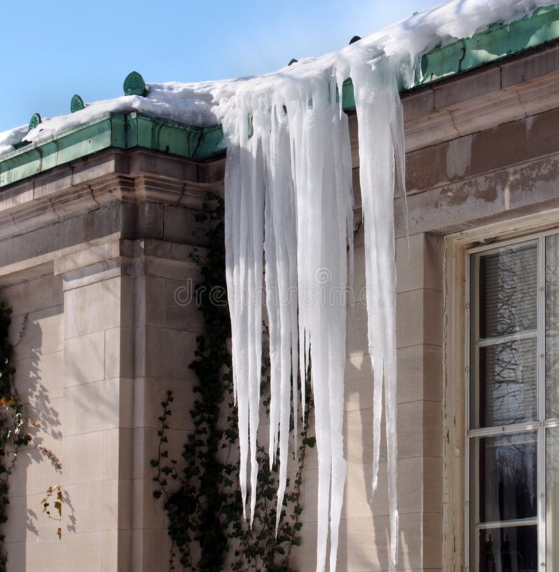 Icy house stock photo. Image of sunny, snow, eaves, suburban - 64998716