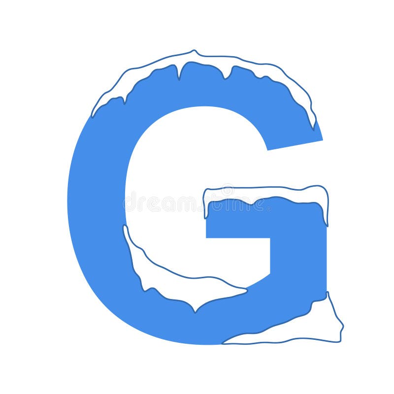 Icy Letter G with a Snow Cap. Decorative Winter Font Stock Illustration ...