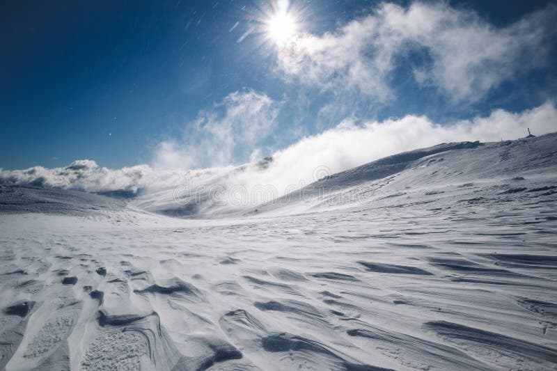 Icy Mountain Desert on a Sunny Day Stock Image - Image of sport, resort ...