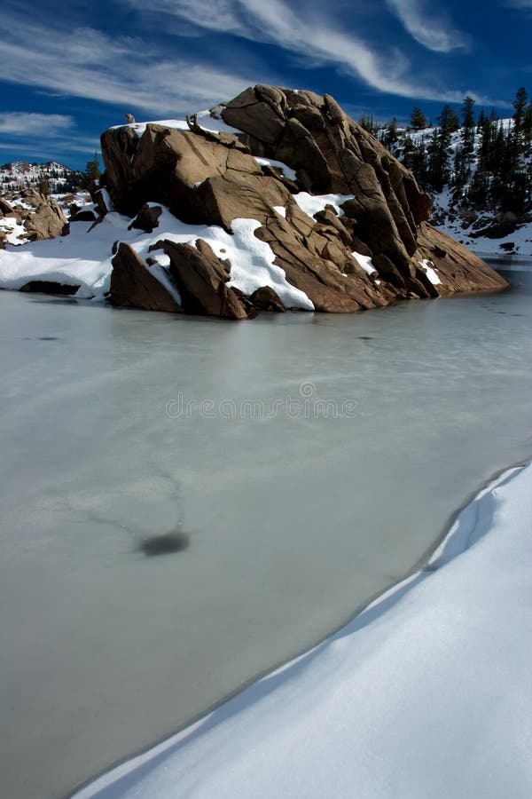 Icy Mountain Lake stock image. Image of alpine, mountains - 21804971