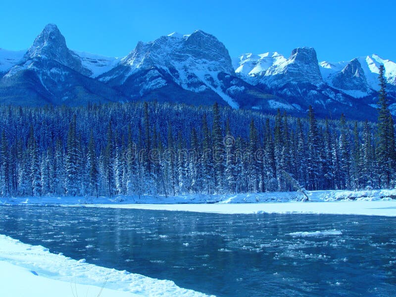 Icy mountain river stock image. Image of fresh, rockies - 344263