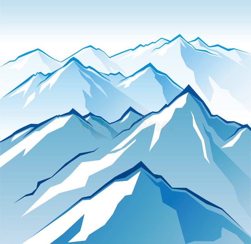 Icy mountains stock vector. Illustration of drawing, range - 17954137