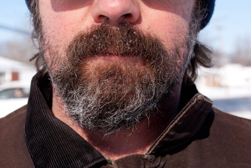 Icy moustache stock image. Image of outside, snow, jacket - 22952959