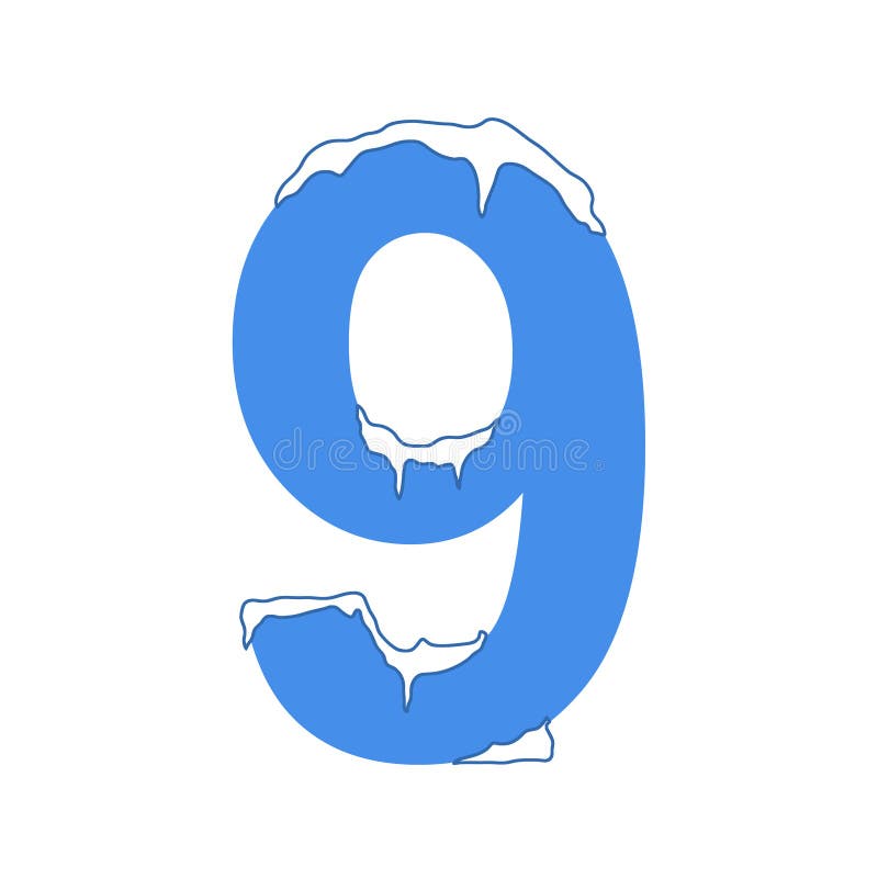 Icy Number Two, 2 with a Snow Cap. Decorative Winter Font Stock ...