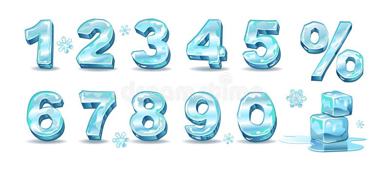 Icy numbers stock illustration. Illustration of typography - 254322499