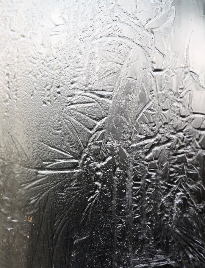 Icy Pattern on Frozen Window. Stock Image - Image of decoration, bright ...