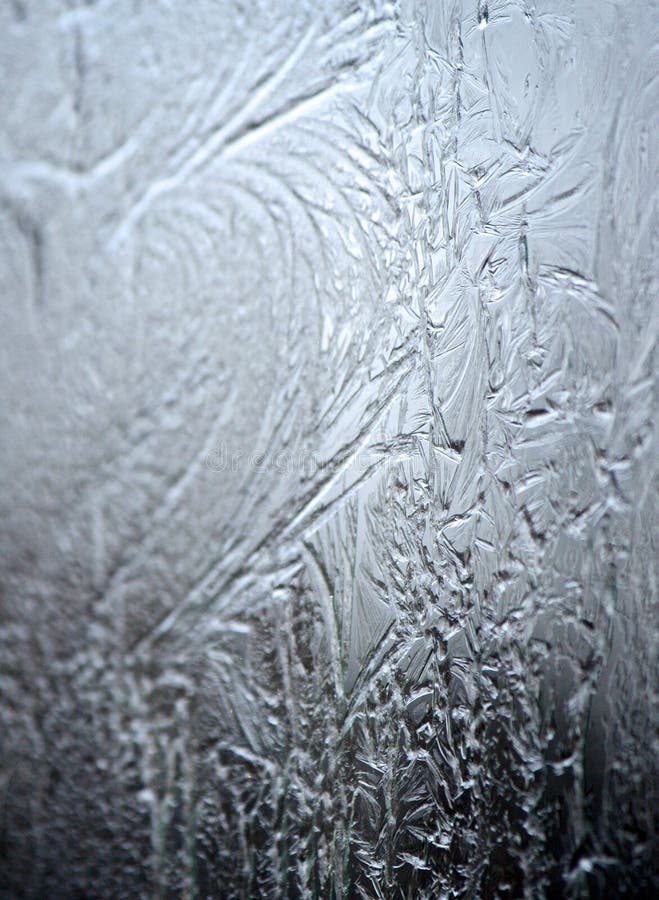 Icy Pattern on Frozen Window. Stock Photo - Image of decoration ...