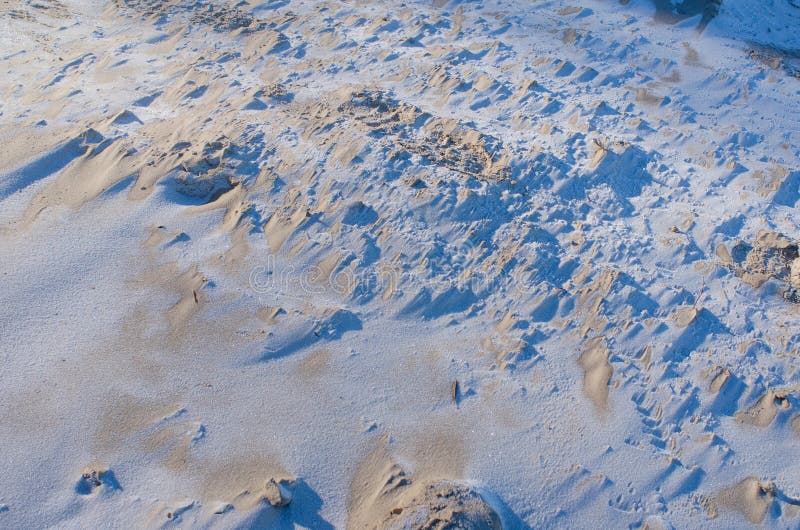 Icy sand stock image. Image of sand, water, frozen, shore - 88481941