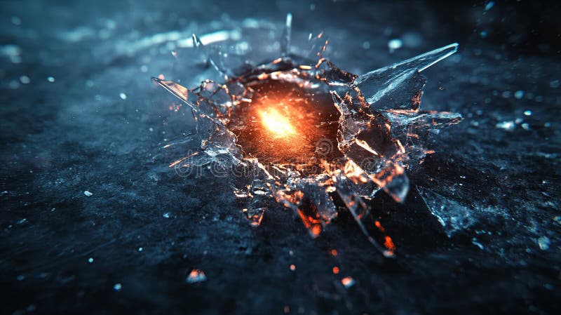 Icy Shell Cracking Under Pressure, Crystal Texture Burst . Stock ...