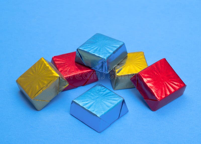 Icy Square Chocolates stock photo. Image of tasty, calorie - 211412824