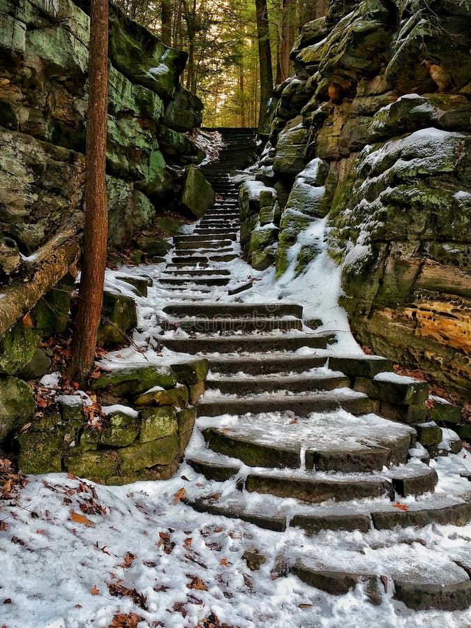 Icy steps stock photo. Image of nature, park, snow, outdoors - 66858610