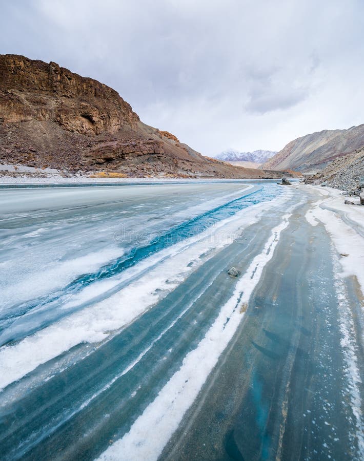 Icy track frozen river stock photo. Image of vertical - 43450786