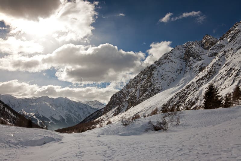 Icy valley stock image. Image of frosty, peak, valley - 18611619