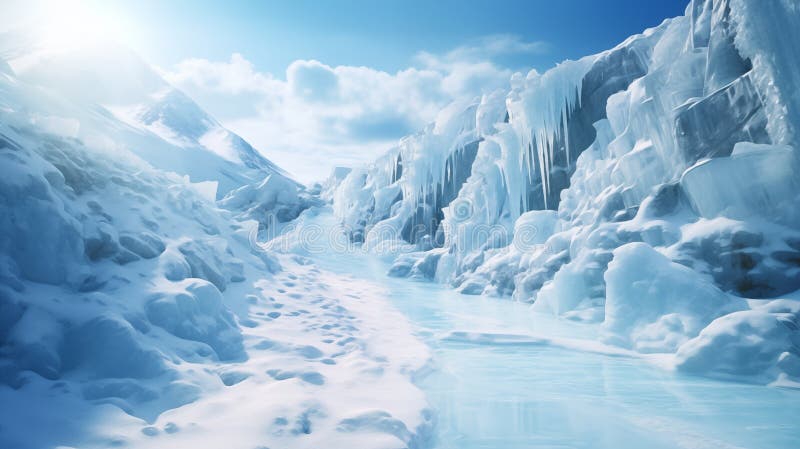 Icy Walkway Poses Danger, Navigate Cautiously To Ensure Safety.AI ... Icy Walkway Poses Danger, Navigate Cautiously To Ensure Safety.AI ...