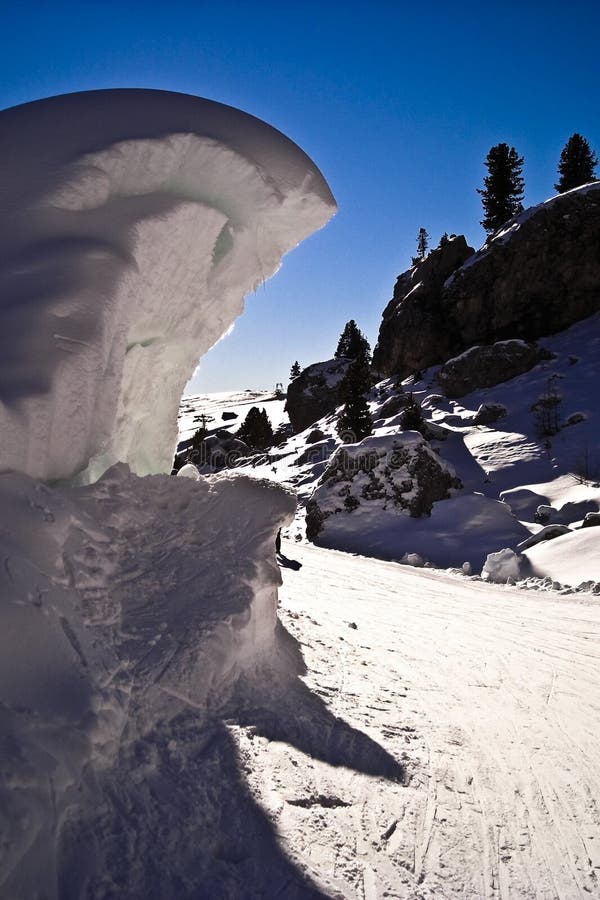 Icy winter view stock photo. Image of frozen, clouds, caves - 4112778