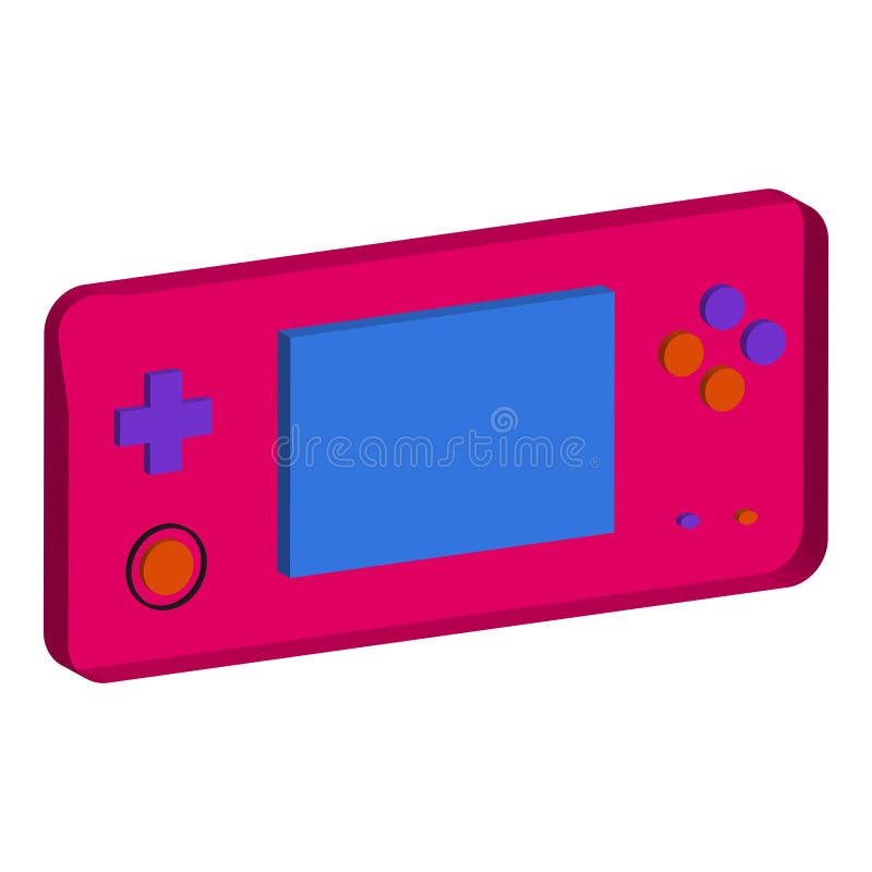 Icône De Console De Jeu 3d Rétro. Isolé Sur Fond Blanc. Illustration Stock - Illustration du ...