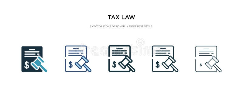 Icône De Loi Fiscale Dans Un Vecteur De Style Différent Deux Icônes