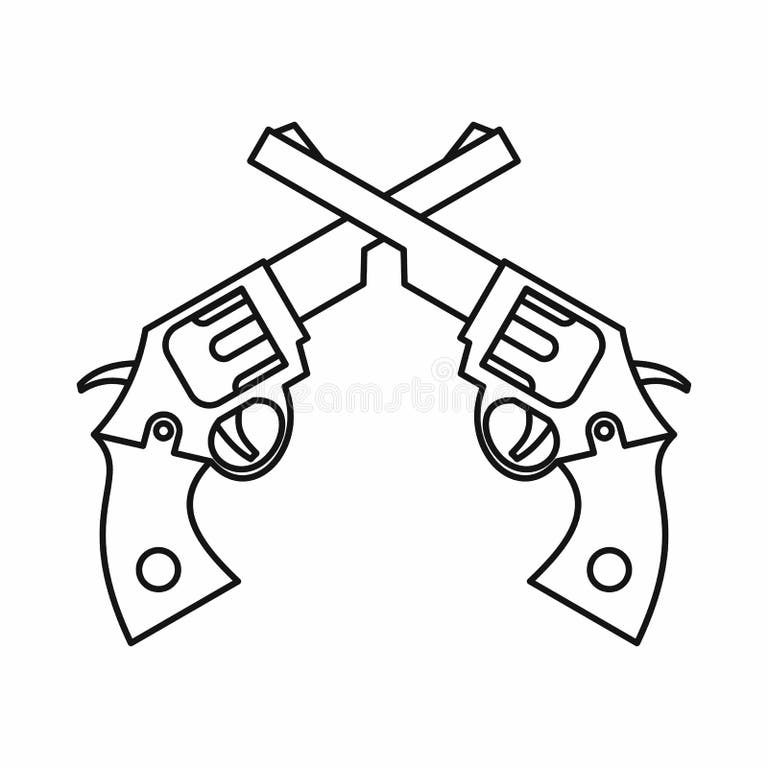 Icône De Revolvers, Style D'ensemble Illustration Stock - Illustration du dangereux, combat ...