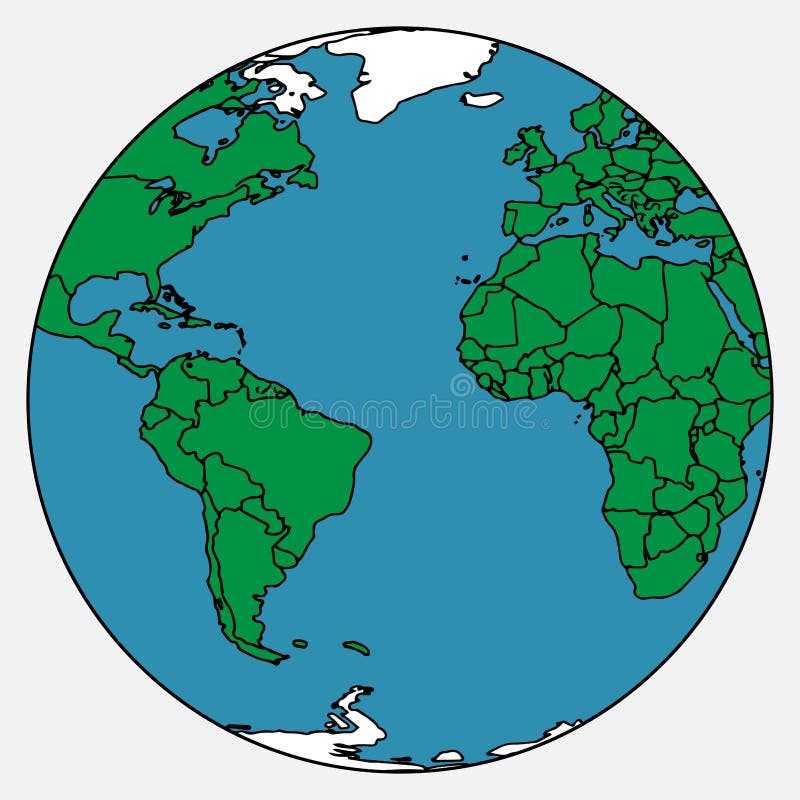 Globe Amérique Et Afrique Icône De La Terre Dessin De La Planète Terre