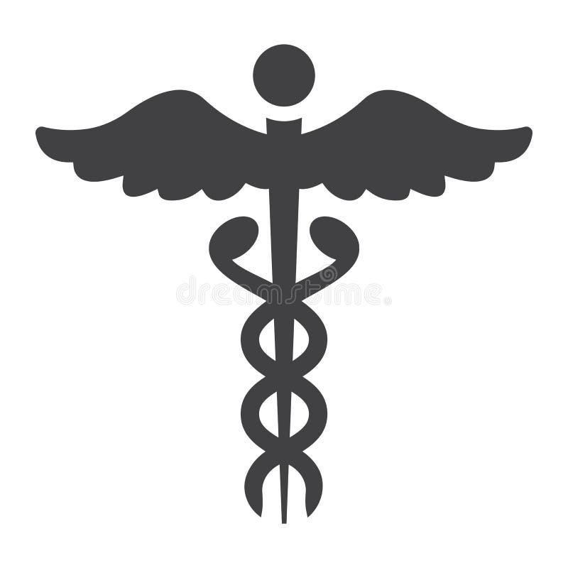 Symbole Médical De Caducée, Avec Deux Serpents, épées Et Ailes, Illustration De Vecteur ...