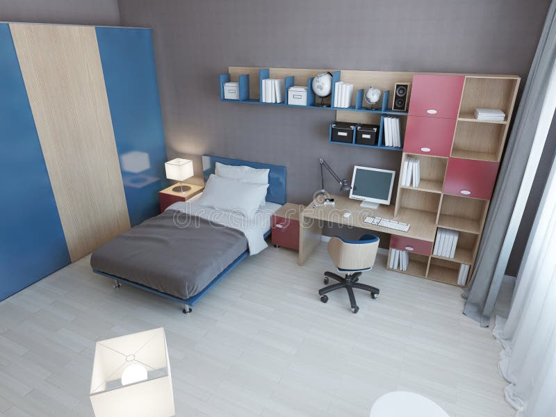 Modernt Sovrum För Två Barn Arkivfoto - Bild av garneringar, modernt ...
