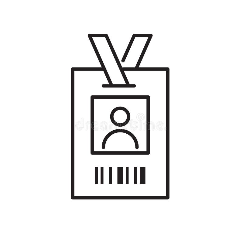 ID Badge with Barcode. Pixel Perfect, Editable Stock Vector ...