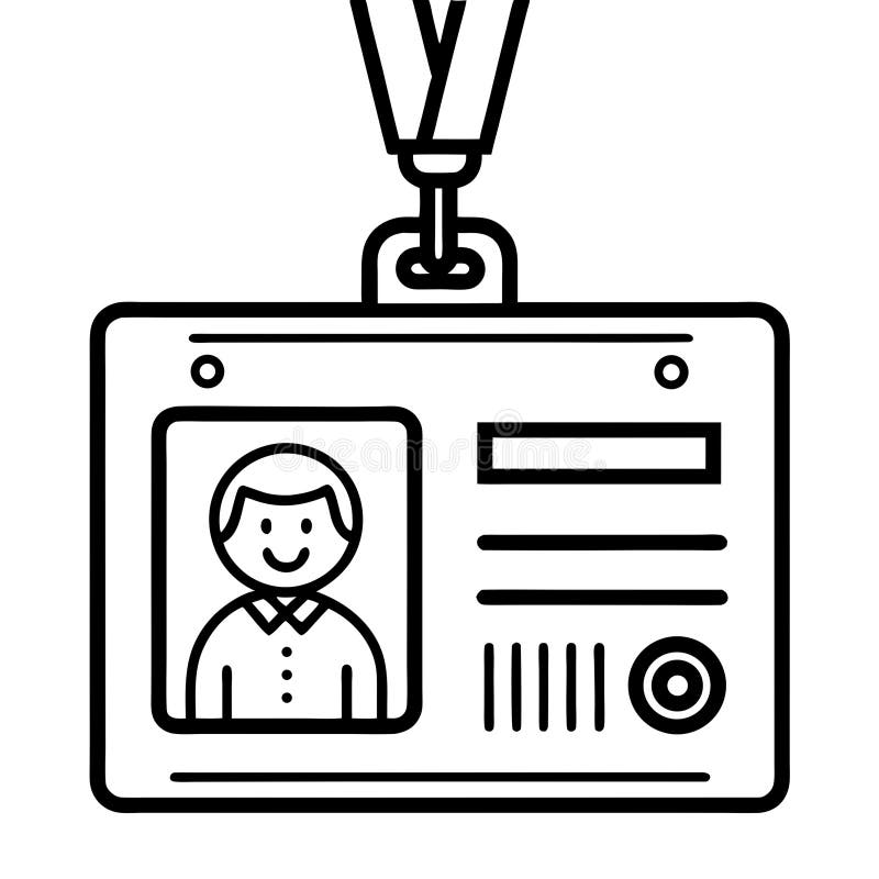 ID Badge Clip Art Featuring Friendly Character Profile for Business and ...