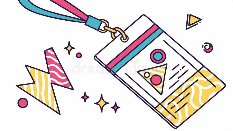 ID Badge with Geometric Shapes, Event Pass and Modern Identification ...